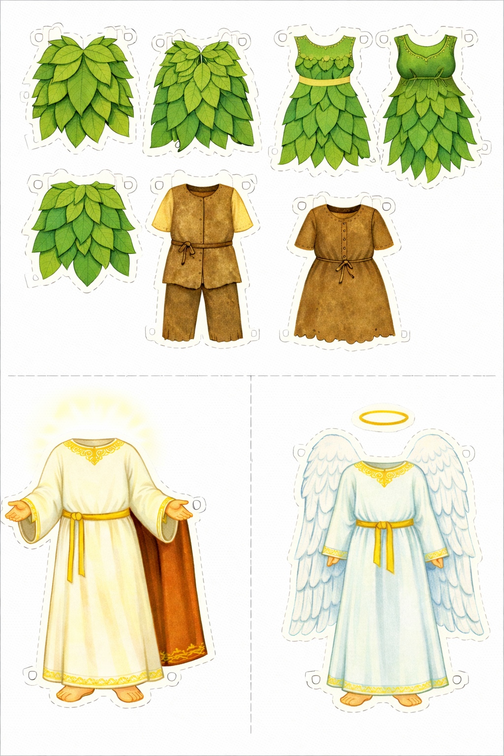 Adam and Eve Paper Dolls Printable – Fun Bible Activity for Kids ...
